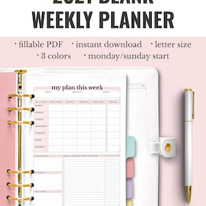 Ring Binder DIY Digital Planner With Pen, Pockets, Zips, Inserts ...
