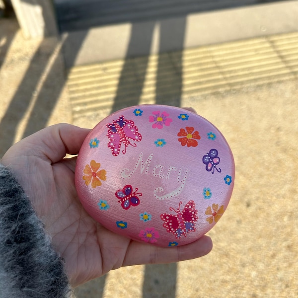 Name Stone. Hand Painted Pebbles. Painted Rock Art. Child's Name. Gift ...