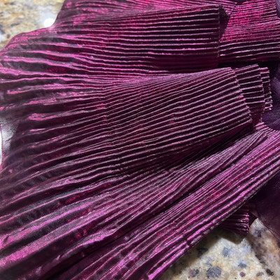 Metallic Luster Wave Big Lace Fabric, Yarn Organza Pleated Ruffle ...