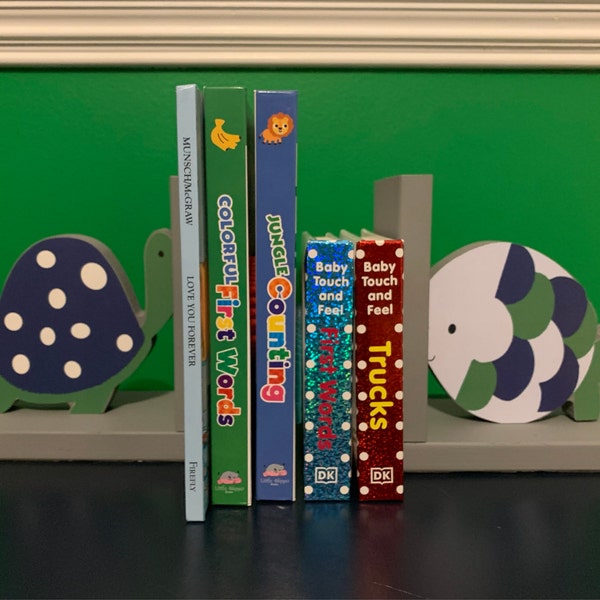 Oceana Bookends, Sea Turtle and Fish Themed Wooden Bookends (grey, Gray ...