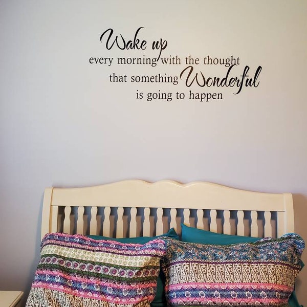 Bedroom 'wake Up' Wall Art Quote, Modern Transfer, PVC Decal, Room ...