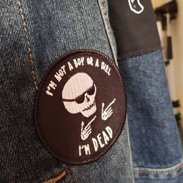 I'm Not A Boy or A Girl, I'm Dead Patch - 3" Iron on Embroidered Patch ...
