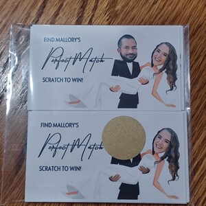 Bridal Shower Scratch off Game Perfect Match Personalized Bride Groom ...
