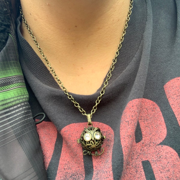 Steampunk Cage Locket With Clear Crystals Necklace on a 22 Antique ...