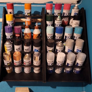 Larger Capacity, 25 Can Spray Paint Rattle Can Organizer. Comes With ...
