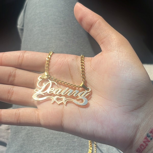 Custom Name Necklace Cuban Name Necklace Gold Name Necklace Necklace ...