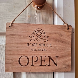 Personalised Wooden Open and Closed Sign for Business Eco-friendly 2 ...