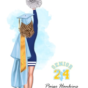 Personalized Cheerleader Graduation Print, Cheerleader Graduation Gift ...