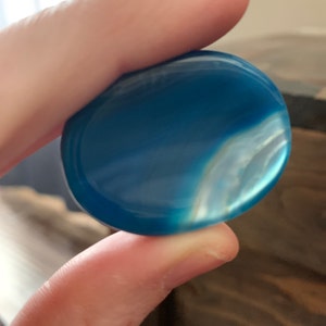 BLUE ONYX Worry Stone Natural Stone Hand Carved Gemstone Worry Stone - Etsy