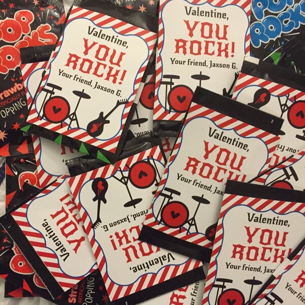 Printable and Editable You Rock Kids Valentines Pop Rocks Kids ...