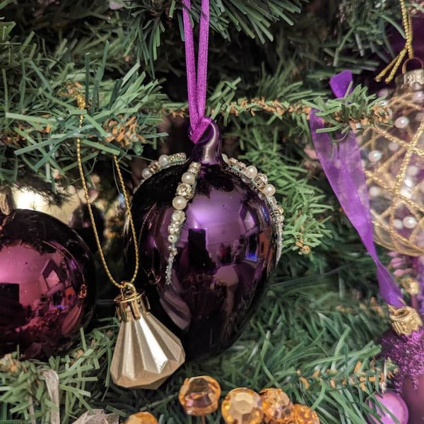 Magical London City Snow Dome Glass Christmas Tree Hanging Bauble ...