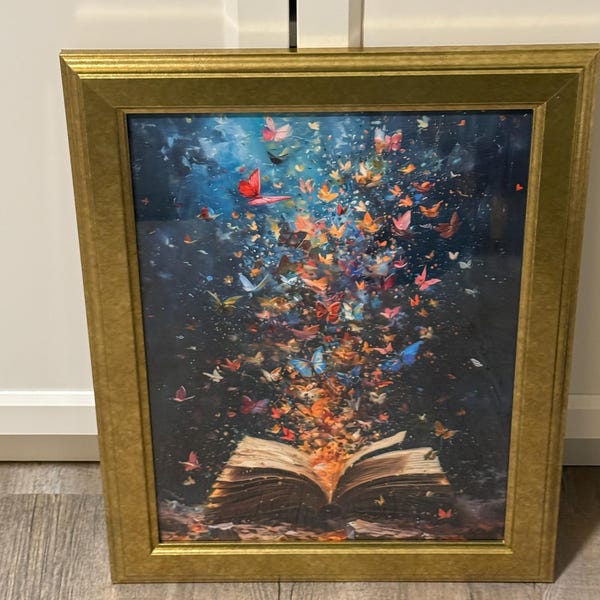 Book Art Poster Reading Painting Print Book Lover Gift Wallart ...