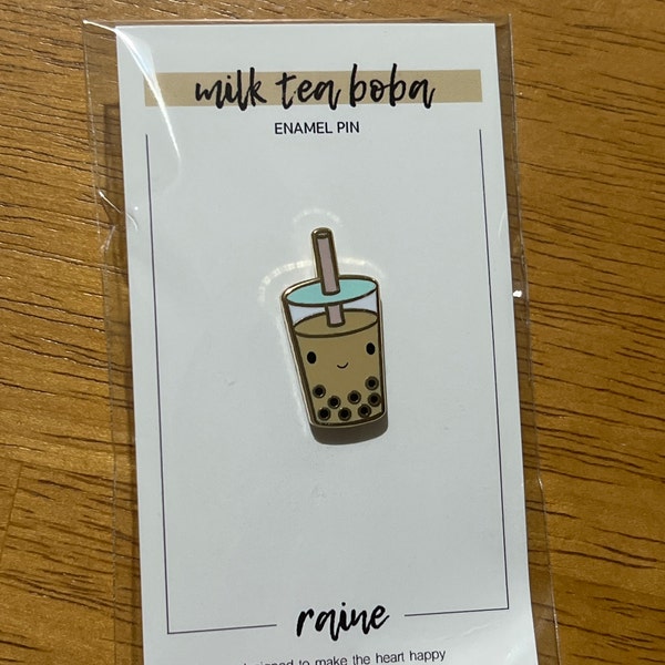 Boba Milk Tea Pin, Enamel Pin, Pins, Boba Tea Pin, Bubble Tea Pin, Milk Tea Pin, Milk Tea, Boba ...