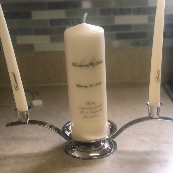 Personalized Unity Candle With Monogram I Wedding Candles I Wedding ...