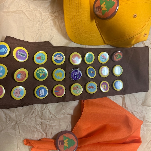 Russel UP Inspired Costume Kids & Adult Sizes, Sash W/ 1 1/4" Buttons ...
