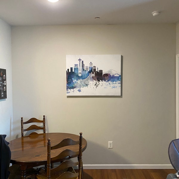 Seattle Skyline Canvas, Seattle Black and White Canvas, Seattle Canvas ...