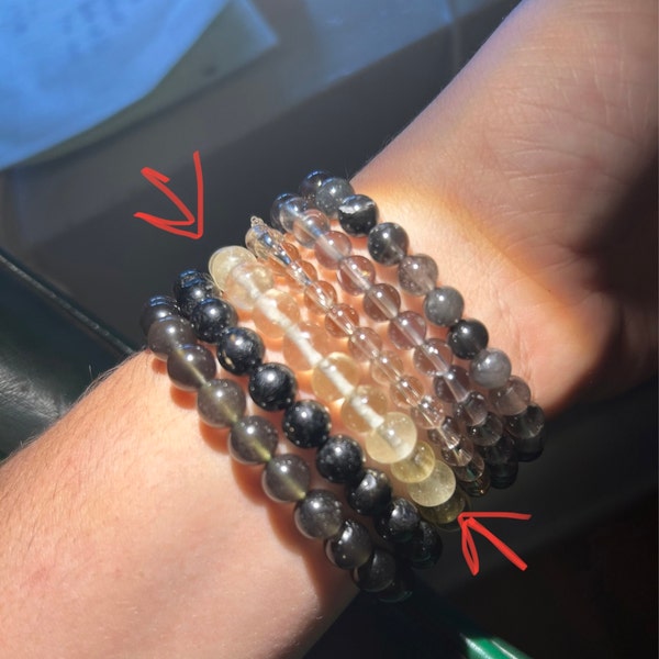 Libyan Desert Glass & Ruby Bracelet: Gold Tektite Tibetan Beads, 7 Inch ...