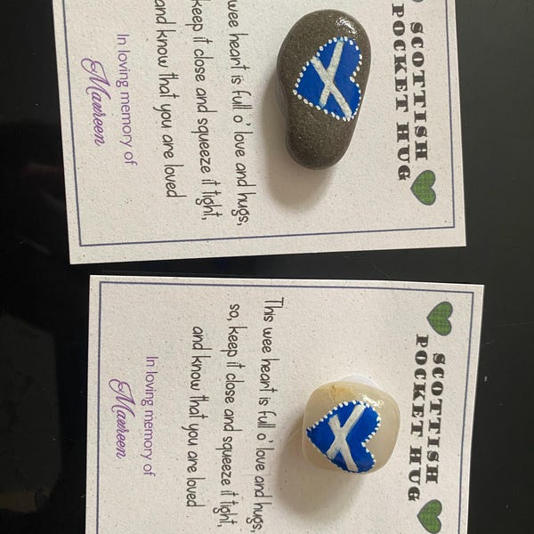 Pocket Pebble Hug With Poem and Hand Painted Heart on a Natural Beach ...