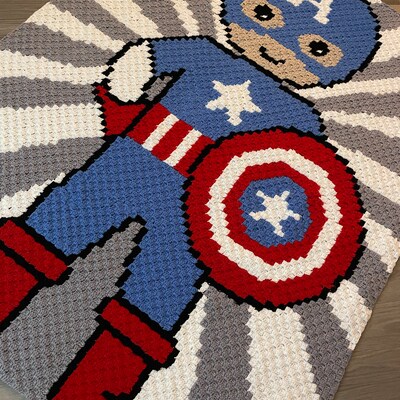 Spiderman C2C Row by Row Written Instructions Graph - Etsy