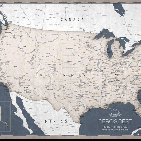 Large USA Push Pin Map | Personalized Travel Map of the US | Executive ...