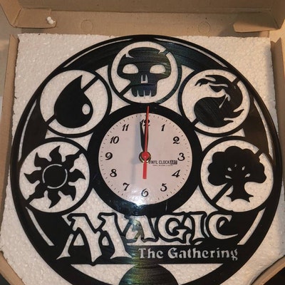 Magic the Gathering Vinyl Record Wall Clock 12 Inch Popular Card Game ...