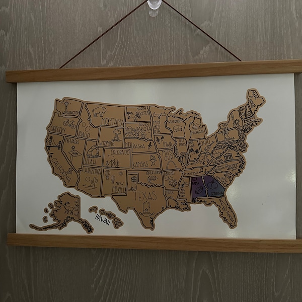 50 States Scratch Off, US State Scratch off Map, United States Travel ...