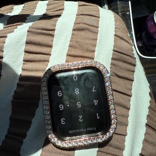 Stainless Steel Apple Watch Band and or Lab Diamond Bezel Band 40 42/44 ...