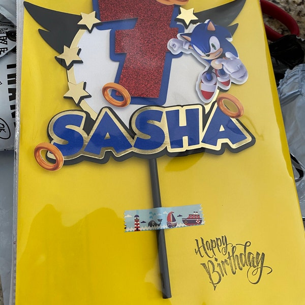 Personalized Sonic Cake Topper | Sonic Cupcake Toppers | Sonic ...