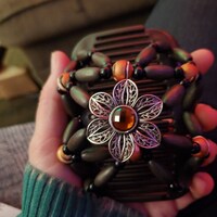 FANCY COMBS Premium Decorative Beaded Double Hair Comb Clip for Women ...