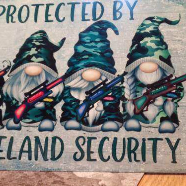 Gnomeland Security, Gnome Sign, Gnome Lover Gift, Gnome Protection ...