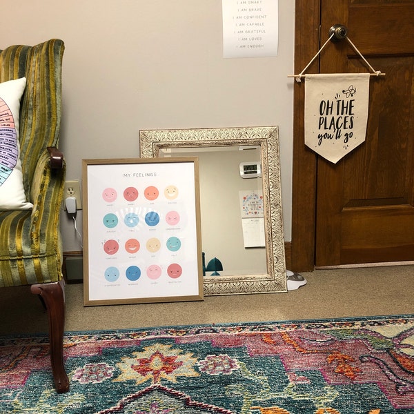 Rainbow Feelings Chart, Emotions Print, PRINTABLE Wall Art, Montessori ...