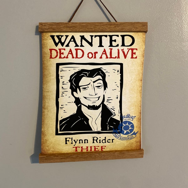 Flynn Rider Wanted Poster Tangled Poster Vintage Disney Movie Poster ...
