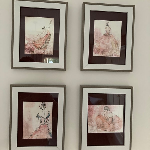 Ballerina Watercolour Painting Fine Art Glitter Prints , Watercolour ...