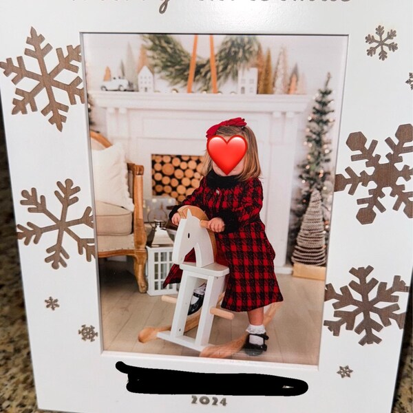 Merry Christmas Holiday Frame Personalized, Gift Picture Frame, Custom ...