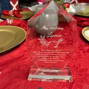 Personalized Glass Award employee Retirement Appreciation - Etsy