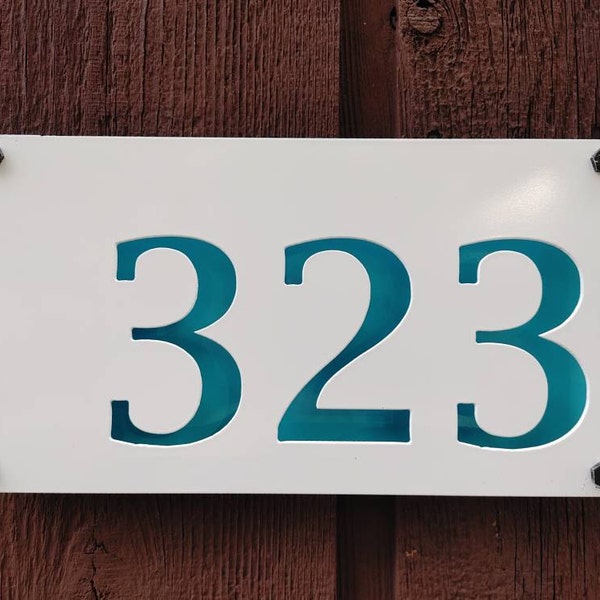 Metal Two Layer Modern Address Sign Custom Numbers Plasma Cut Sign Art ...