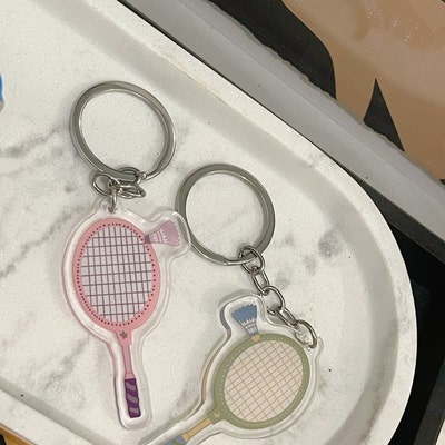 Cute Badminton Bag Charm Unique Badminton Keychain Kawaii Badminton ...