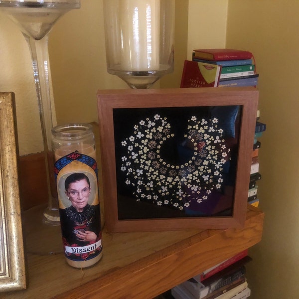 RBG Print of Original Pressed Flower Art, RBG Wall Art, Ruth Bader ...