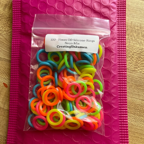Neon Silicone Jump Rings YOU Pick Color and Size - Clearance - Etsy