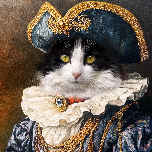 Custom Royal Cat Portrait, Renaissance Pet Portrait, Pet Lovers Gift ...