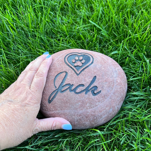 Family Tree Written in Stone Custom Carved River Rock Garden Decoration ...