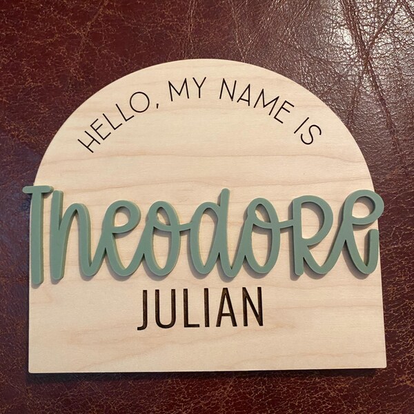 Personalized 'hello, My Name Is' Sign and Birth Stat Sign Newborn ...