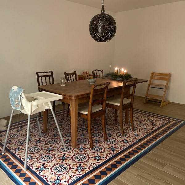 Supernova Red Vinyl PVC Mat, Linoleum Rug, Modern Home Decor, PVC Rug ...