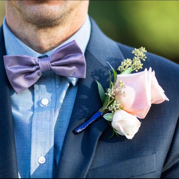 Navy Rose Gold Bow Tie, Best Man Request Gift, Groomsman Bow Tie, Man ...