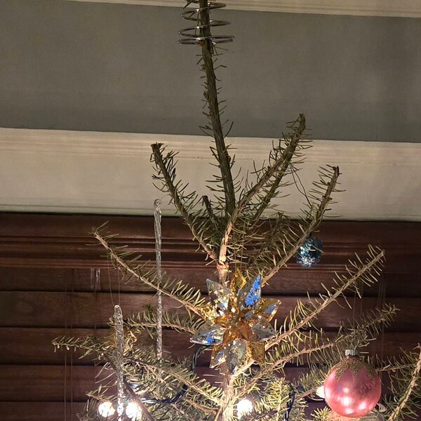 13.5" Plug-in Lighted Glitter Star Tree Topper Christmas Holiday Tree ...