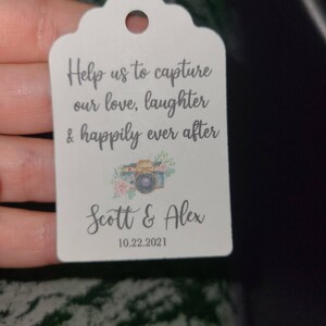 Disposable Camera, Disposable Wedding Camera Favor Tags, FLORAL TAGS ...