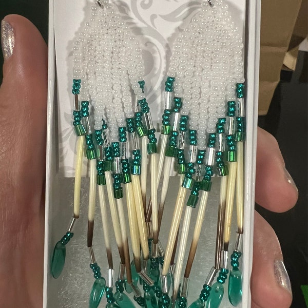 Alaska Native Beaded Earrings (gold River) - Etsy