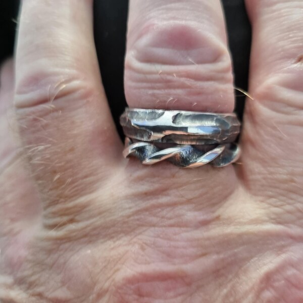 Viking Silver Ring, Brutalist Men Ring, Sterling Silver Band - Etsy UK