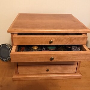 Handcrafted Cherry Jewelry Box 3 Drawers | Etsy