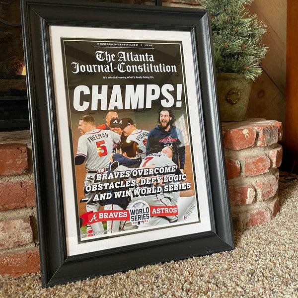 2021 Atlanta Braves World Series Champions Framed Front Page Newspaper ...